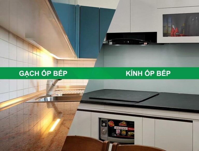 Bếp nên ốp gạch hay kính? Ưu nhược điểm và cách lựa chọn